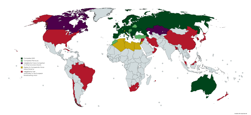 Theoretically Which Countries Can We Expect To Appear In Eurovision ...